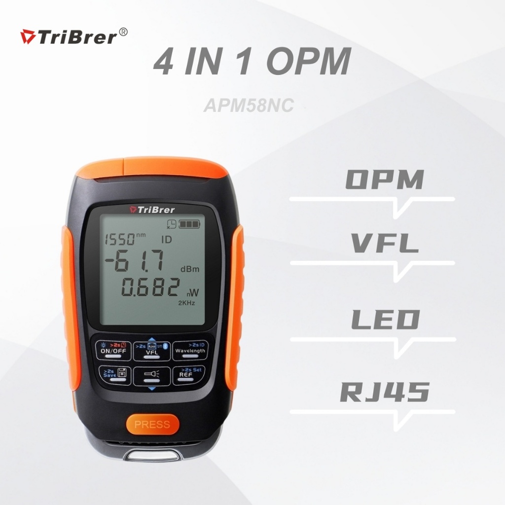 TriBrer Optical Power Meter Red Light Source Tester Mini OPM 20mW VFL ...