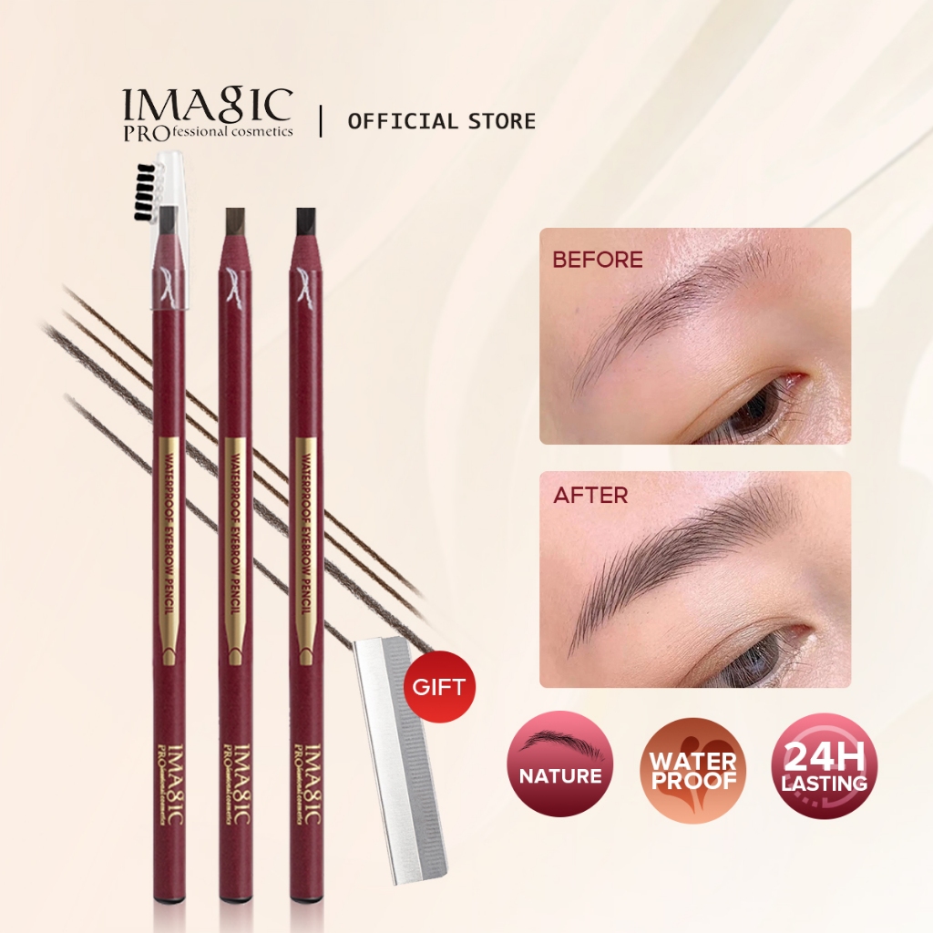 IMAGIC Profession Eyebrow Pen Pull Wire Paper Brow Pencial Long-lasting ...