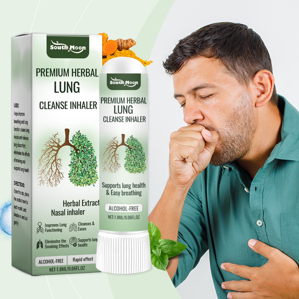 South Moon 1.8ml Herbal Lung Detox Nasal Inhaler Cough Soothe Throat ...