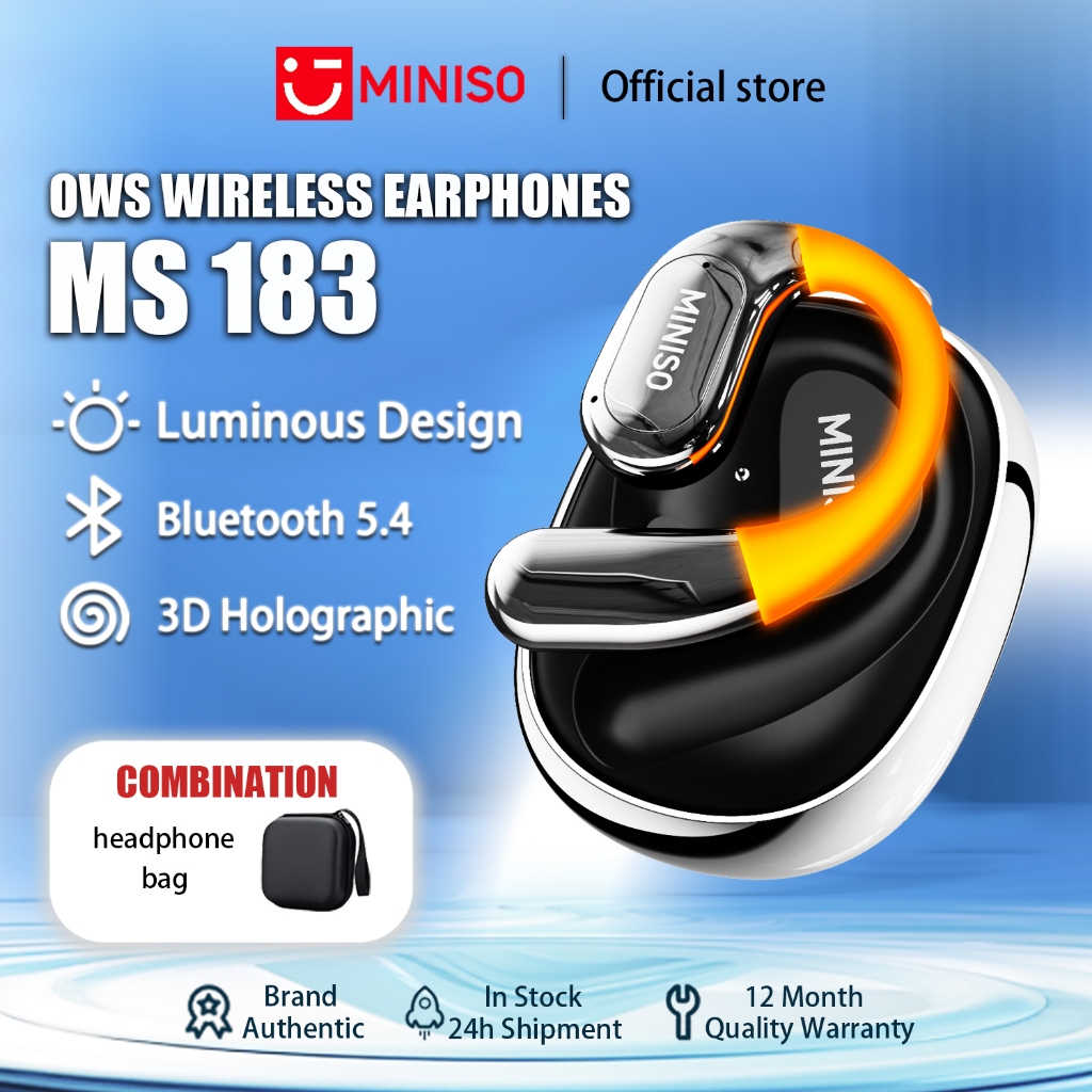 MINISO MS183 OWS Wireless Bluetooth Earbuds Wireless Headphones OWS with Microphone Mini ...