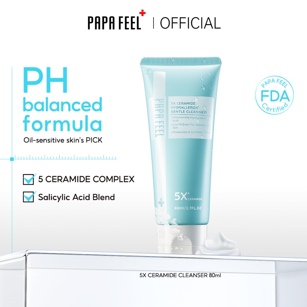 PAPA FEEL 5X Ceramide Facial Wash Skin Care 80g | Oil Control | Deep ...