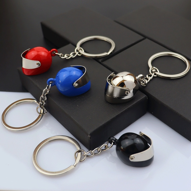 Creative 3D Motorcycle Helmet Key Ring Metal Motor Helmet Key Chain Men ...