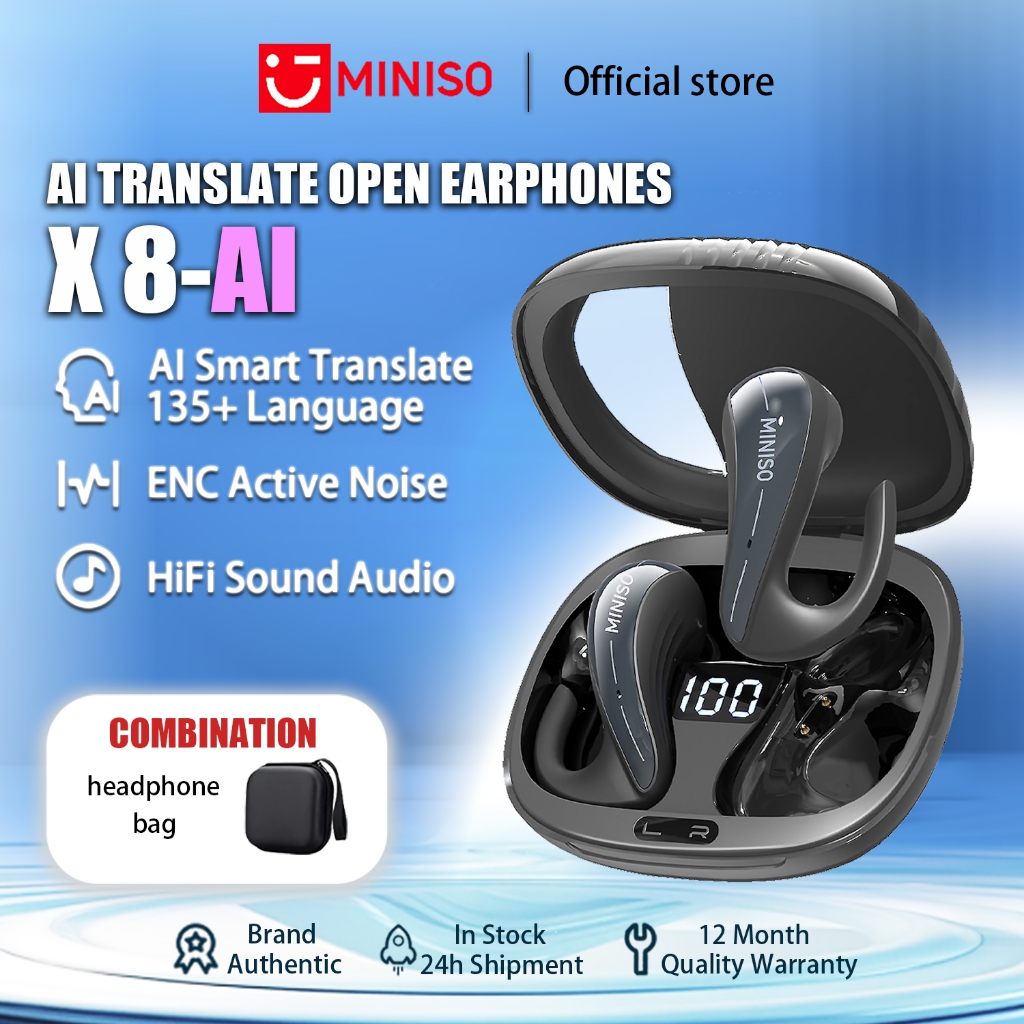 MINISO X8 AI TWS Bluetooth Earphones Wireless Headset Bass Boost AI ...