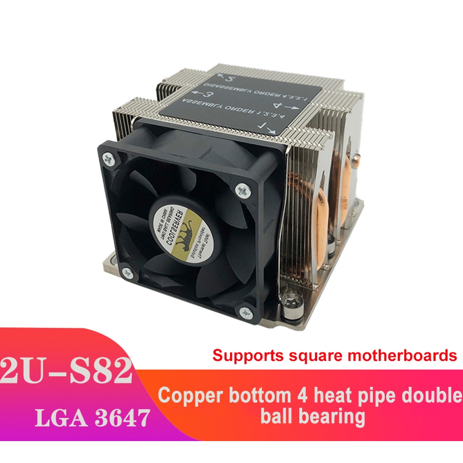 COOLSERVER S82 4 Heat pipe Copper 2U Server CPU Cooler for Intel LGA ...