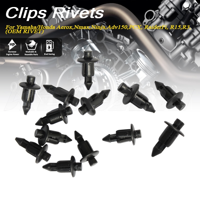10PCS Rivet Clips Push In Rivets Fastener Pin For Yamaha/Honda Aerox ...