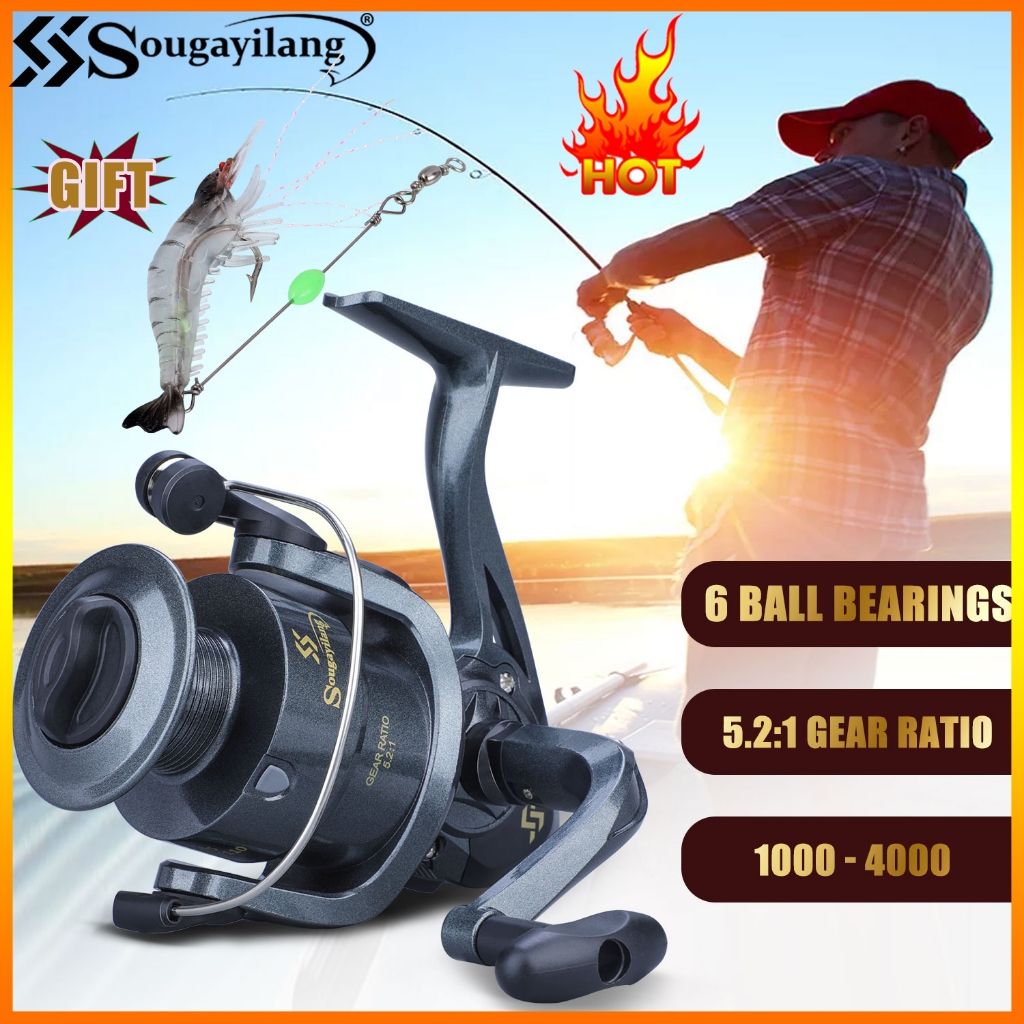 Sougayilang Spinning Fishing Reel Original 5.2:1 Ultralight Durability ...