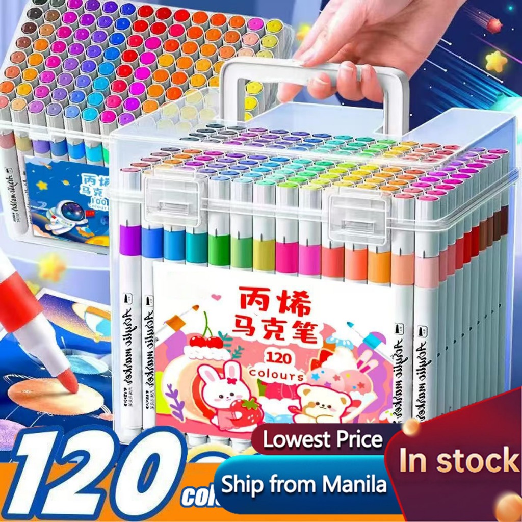 Acrylic Marker Set Large Capacity Square Box Marker Set Painting Art ...