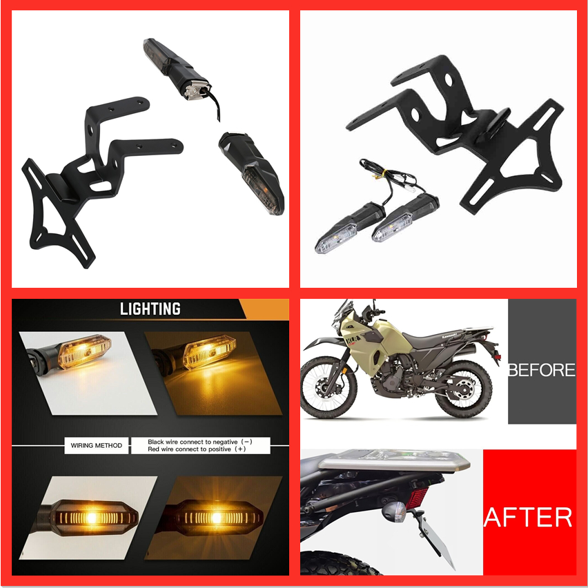 LED Short Fender Eliminator Turn Signal Light For KAWASAKI KLR650 2022 ...
