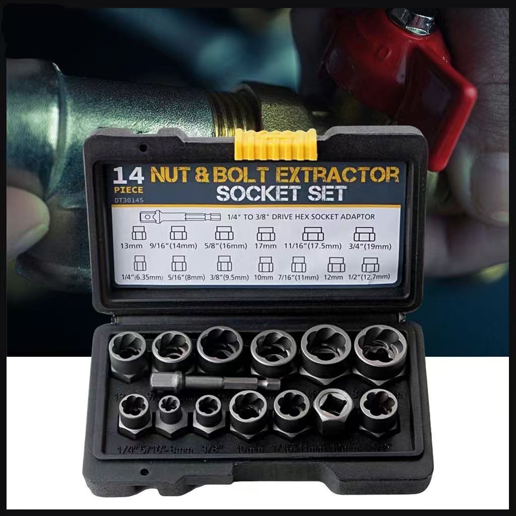 【24h Ship】14Pcs Portable Nut Removal Tools for Workshop Impact Bolt ...