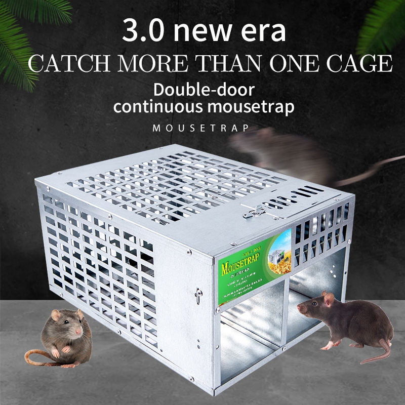 Live Animal Humane Cage Live Mouse Trap Rat Trap Continuous Double Door ...