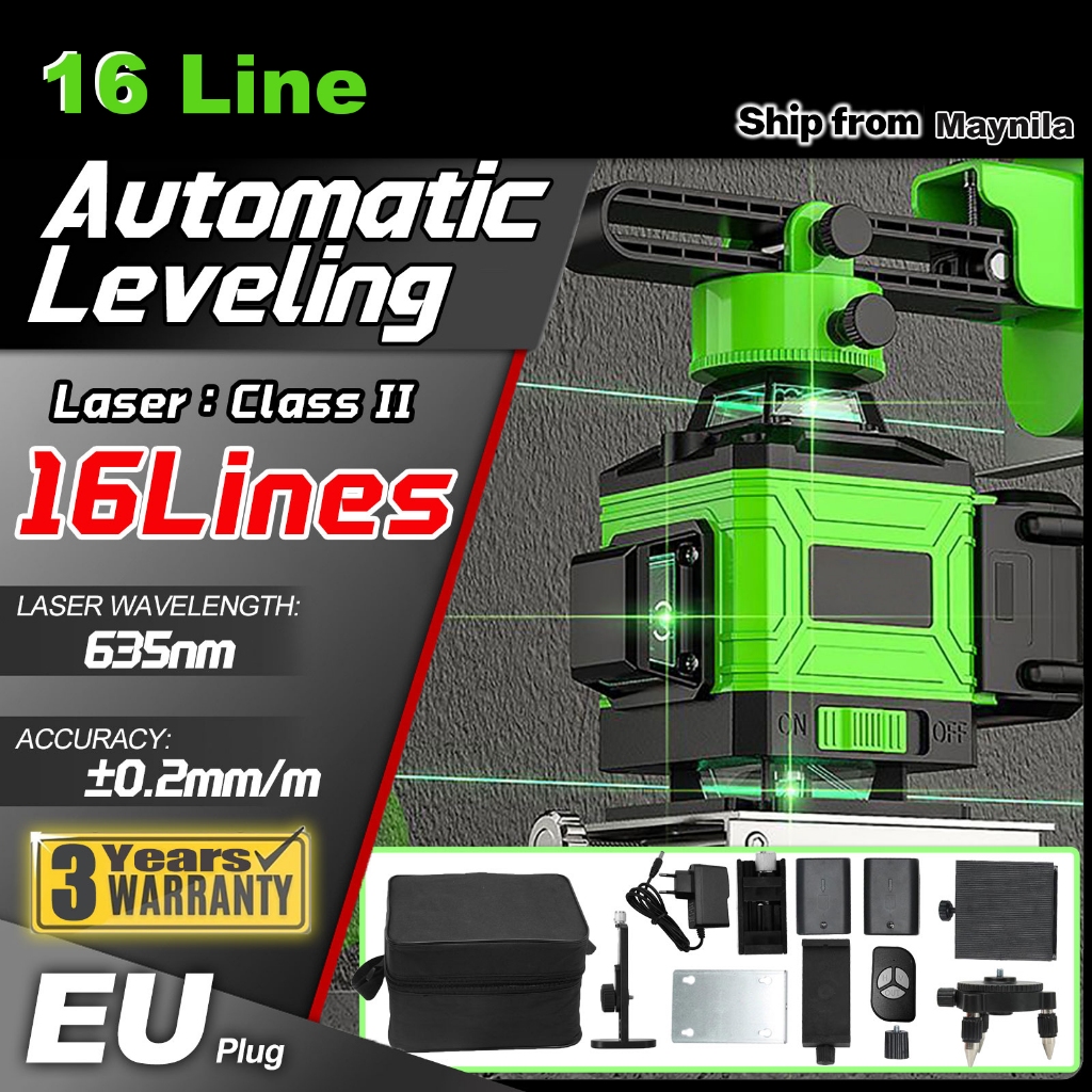 Green Light Level High-precision 16 Line Laser Infrared Line Automatic ...