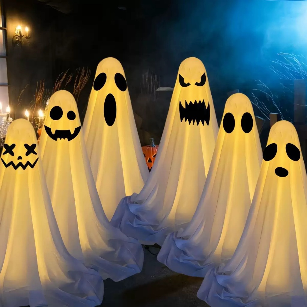 Halloween Decoration LED Luminous Ghost Outdoor Courtyard Garden ...