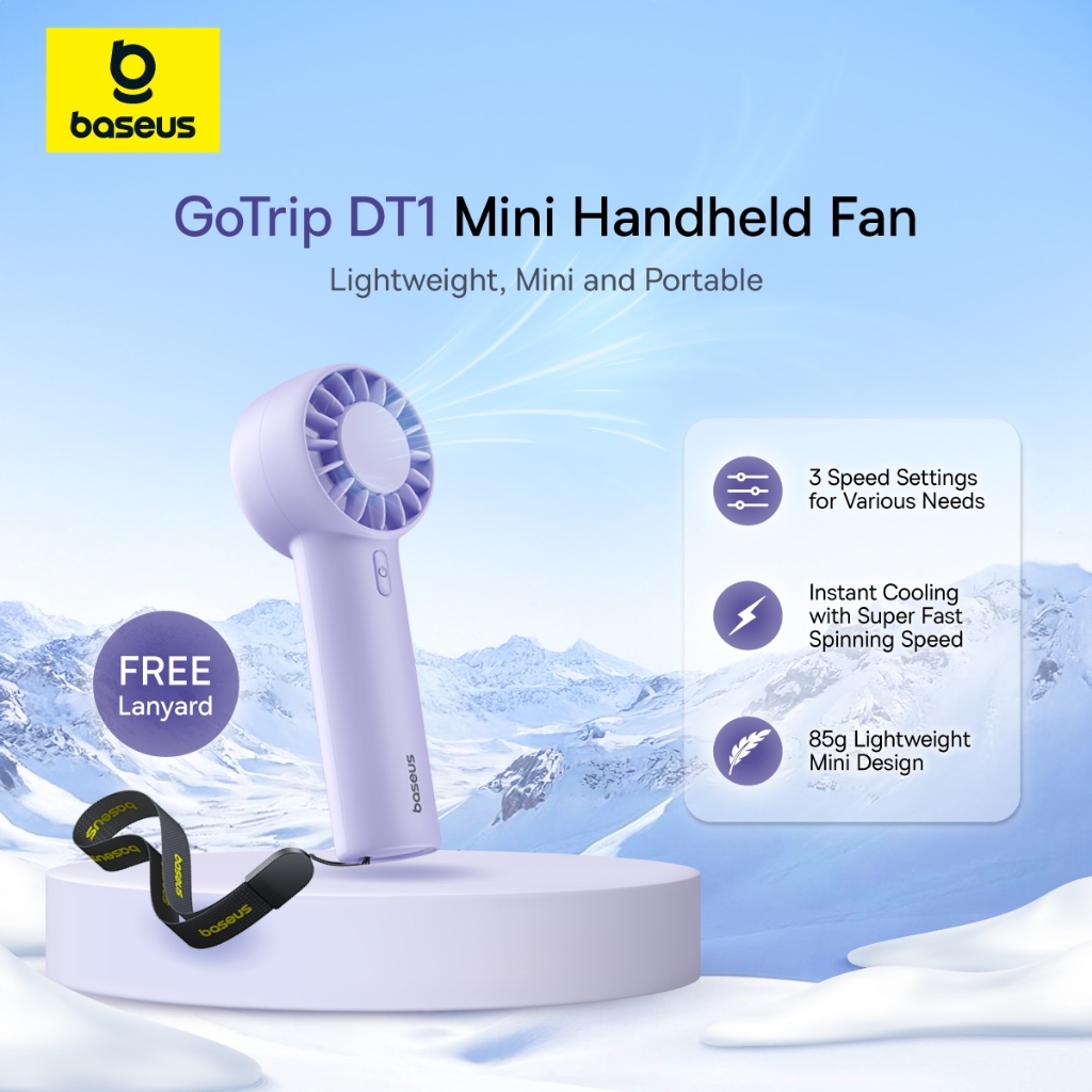Baseus GoTrip DT1 Mini Handheld Fan USB Rechargeable Turbo Fan ...