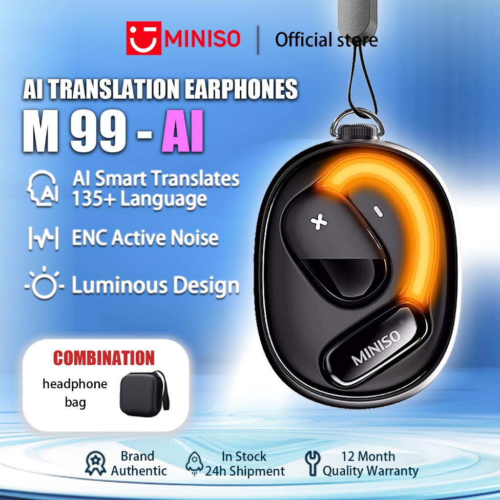 MINISO M99 Smart Ai Real-time Translation True Wireless Bluetooth Headset Wireless Bluetooth ...