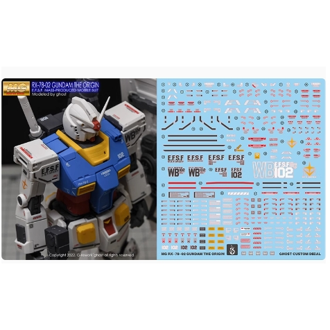 YAN Water Slide Decal 027 GHOST MG 1/100 RX-78-2 GTO78 The Origin ...