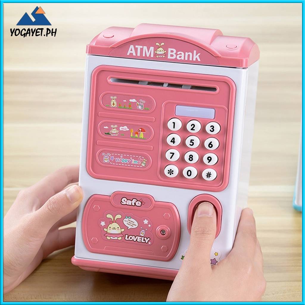 YOGAYET Kids Fingerprint ATM Bank Money Saving Box Password Intelligent ...