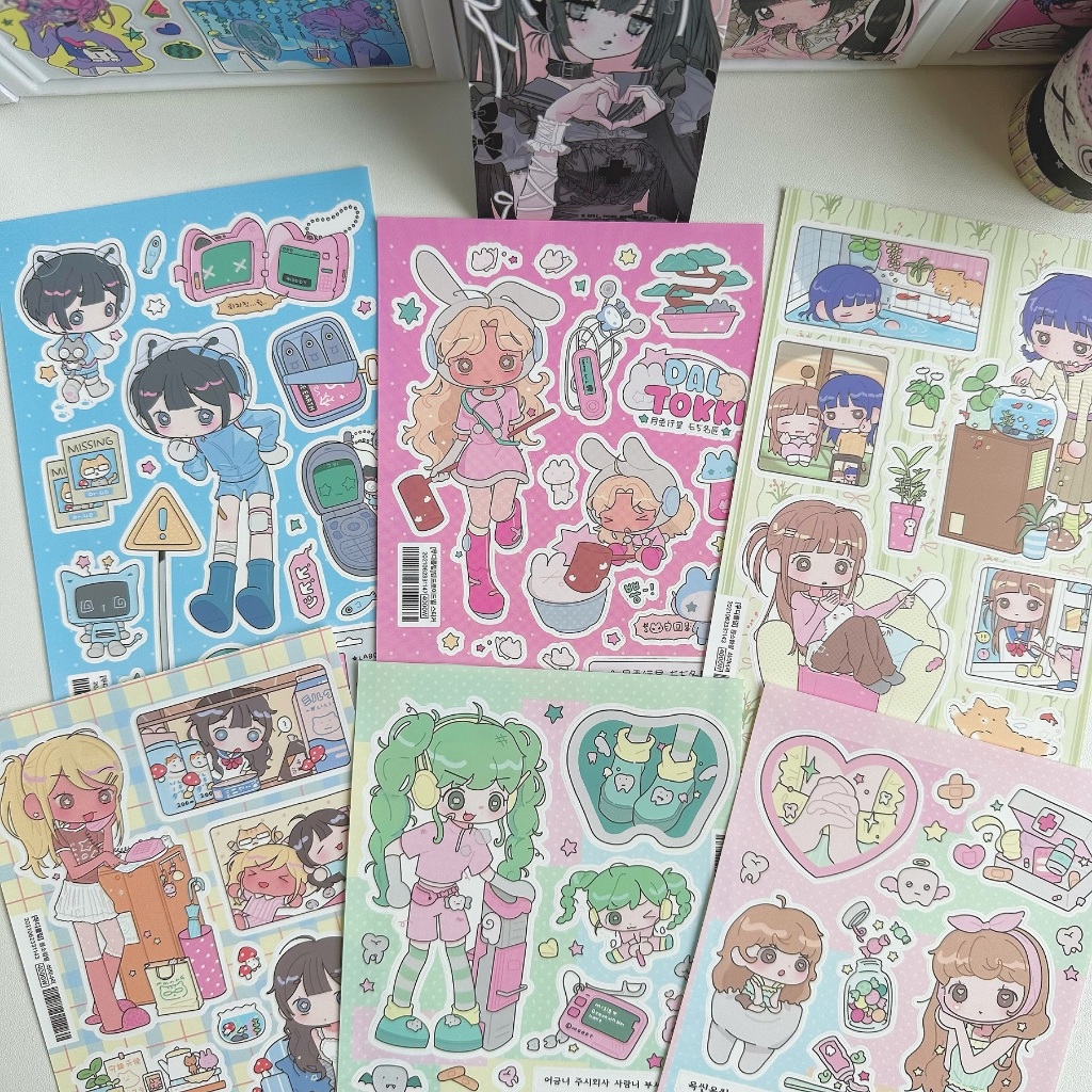 Korean Stickers Cute Sweet Cool Japanese Shibuya Girl Stickers Kawaii ...