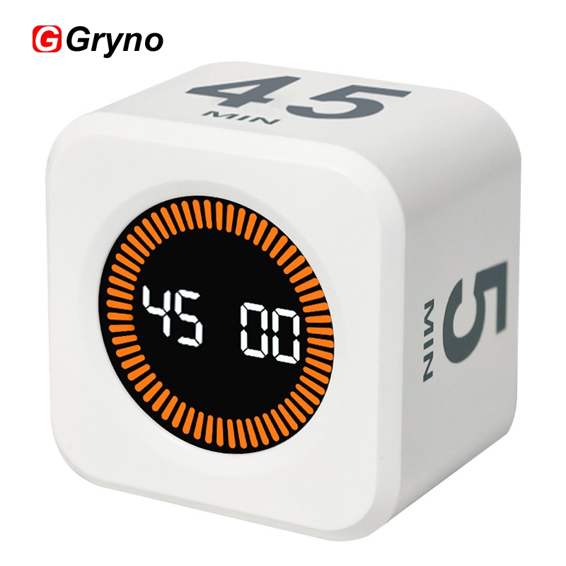 Gryno Digital Cube Timer With Alarm Custom Set Time 0-99 Minutes Flip ...