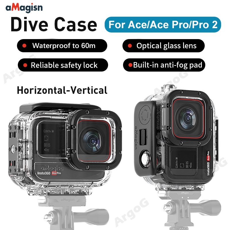 aMagisn Diving Case for Insta360 Ace Pro 2 / Ace Pro / Ace 60m Waterproof Case Supports ...