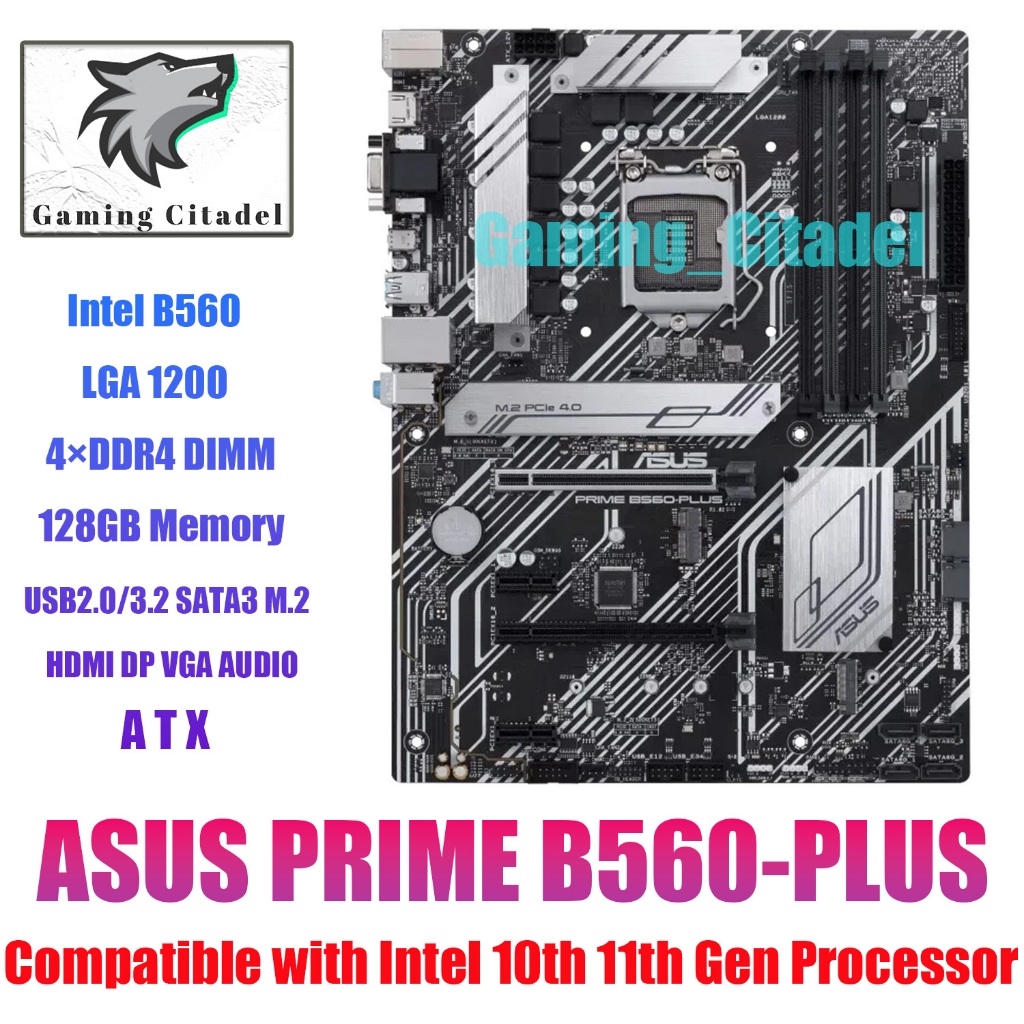 Used ASUS PRIME B560-PLUS ATX DDR4 1200 Motherboard Compatible with ...