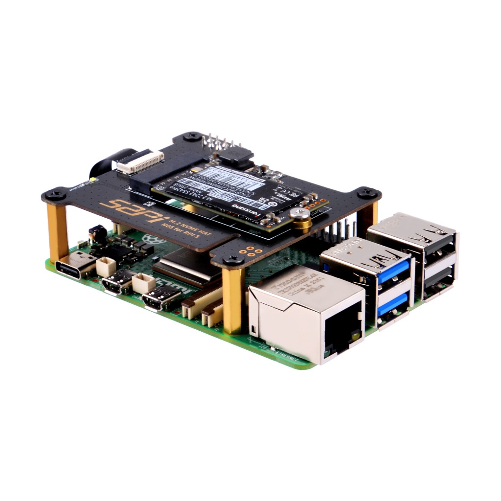 52Pi M.2 NVME HAT N05 for Raspberry Pi 5, NVME M.2 SSD(NVMe 2230, 2242 ...