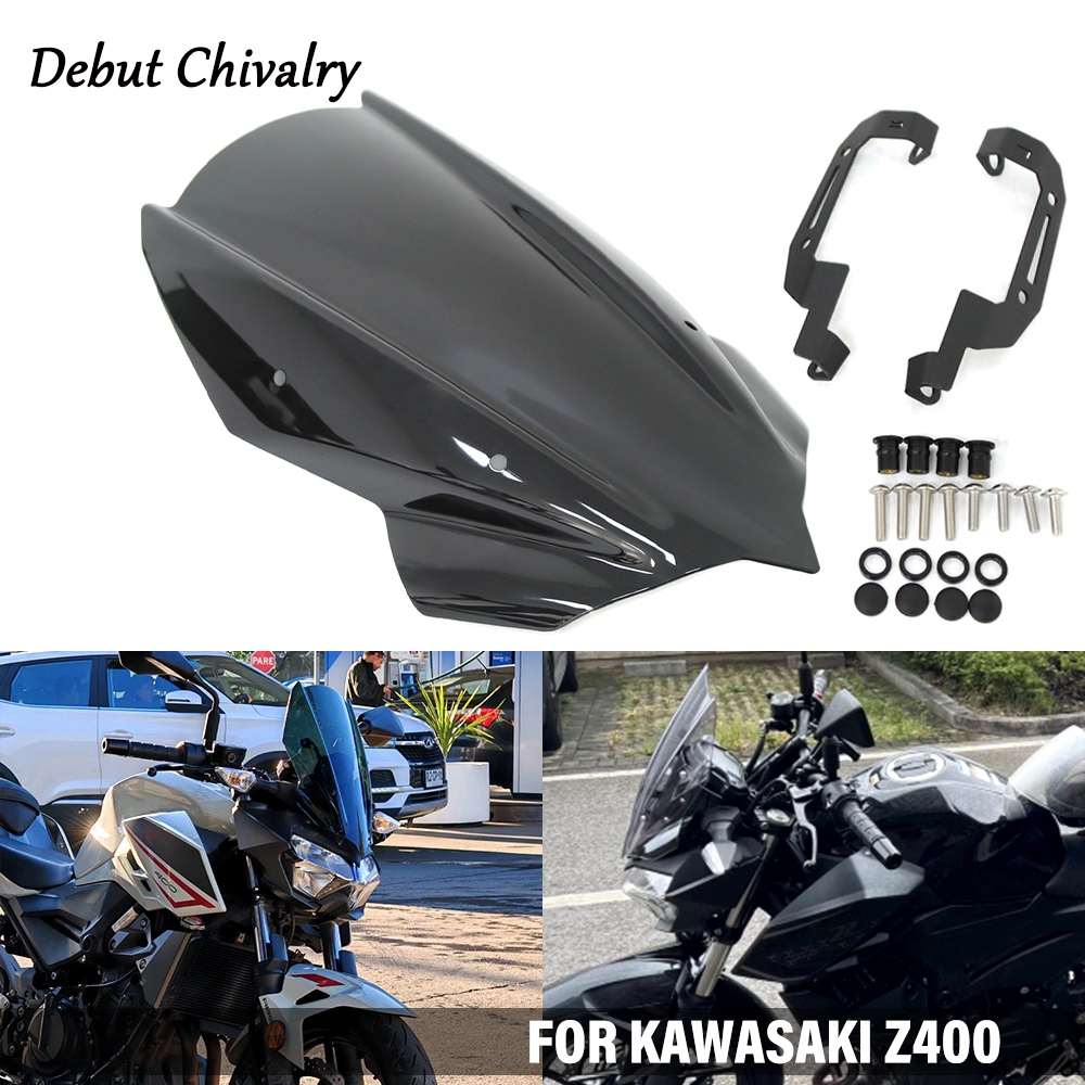 Motorcycle Accessories for Kawasaki Z400 2019-2024 Windshield, Z-400 ...