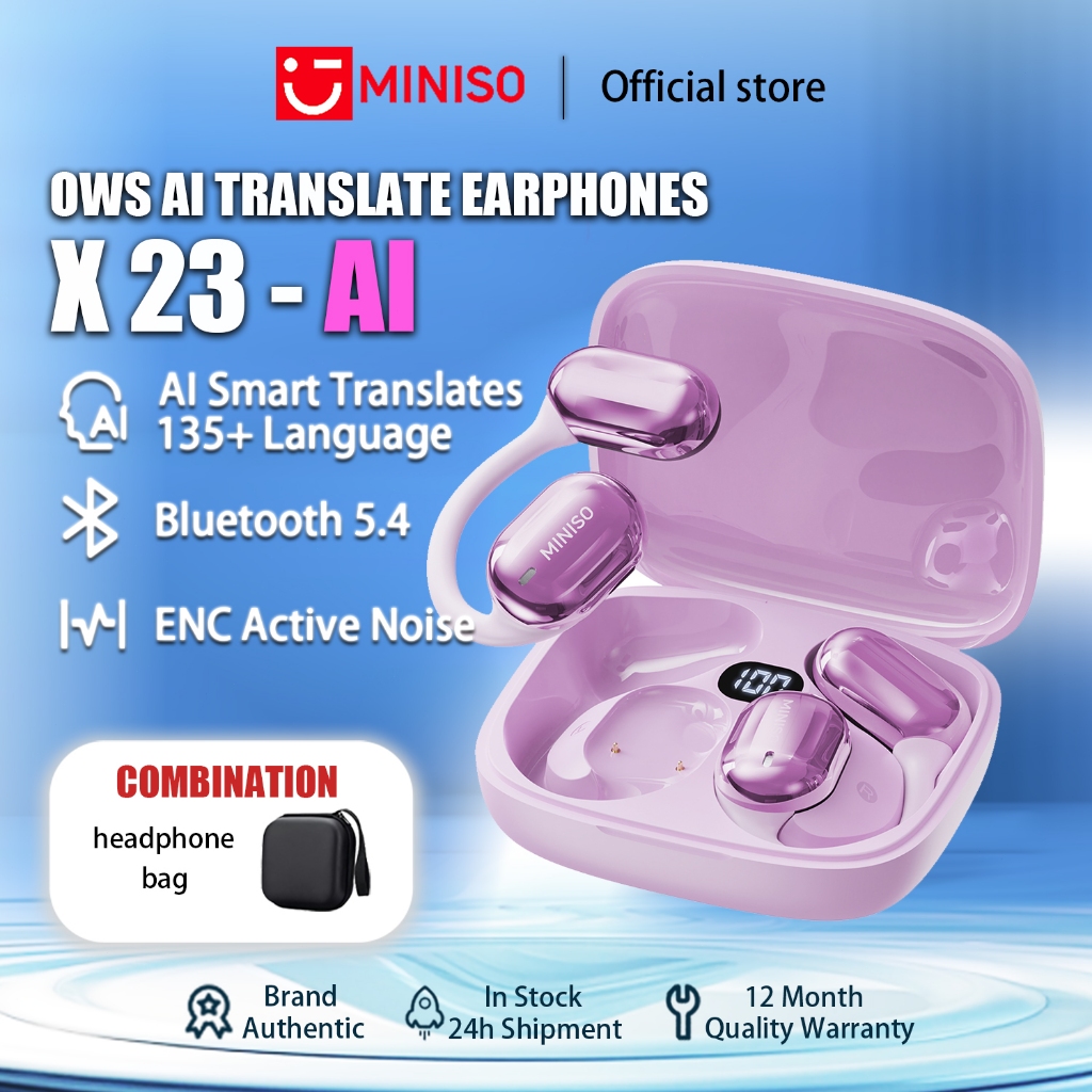 MINISO X23 AI Bluetooth Headphones Open style Comfortable Wearing IPX5 ...