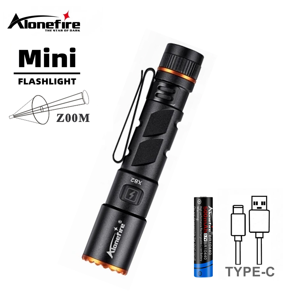Alonefire X82 Zoom Mini EDC High Bright XPG LED Pen Flashlight USB ...