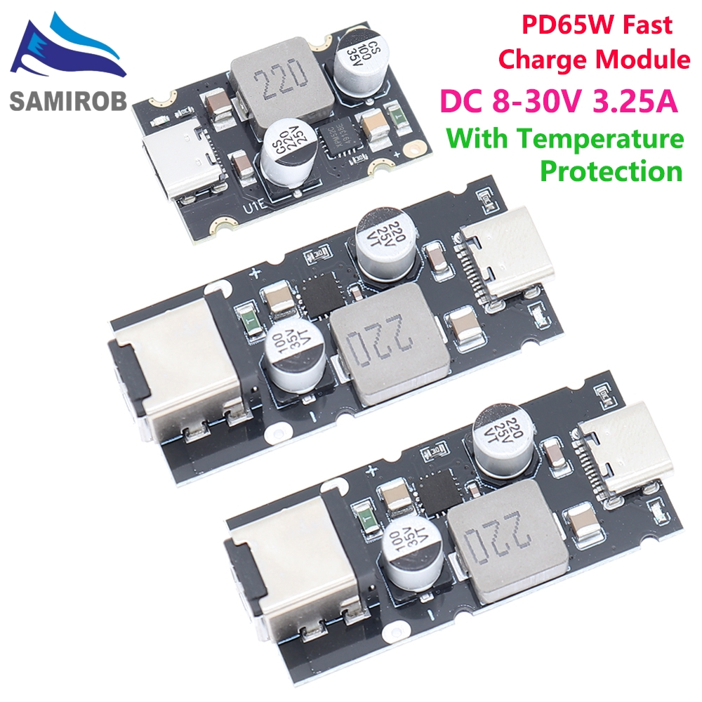 SAMIROB QC4.0 QC3.0 Type-C USB PD65W Fast Charging Adapter Module DC8 ...