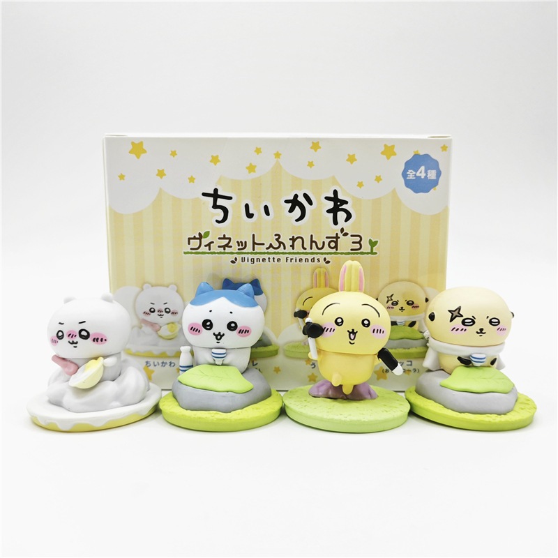 4Pcs/Set 3-5cm Chiikawa Anime Figure Hachiware Usagi Kawaii Good ...