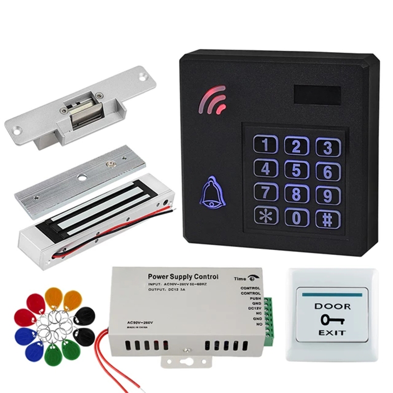 Door Access Control System Kit Set IP68 Waterproof RFID Keypad Reader With Electronic Magnetic ...