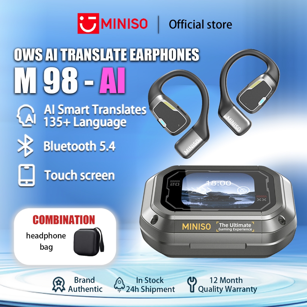 MINISO M98 AI Wireless Earphones Smart Touch Screen Earbuds Bluetooth 5 ...