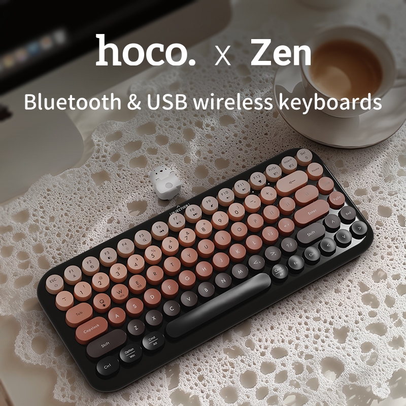 HOCO Zen Bluetooth+Wireless Dual-Mode Keyboard 84 Keys Wireless ...