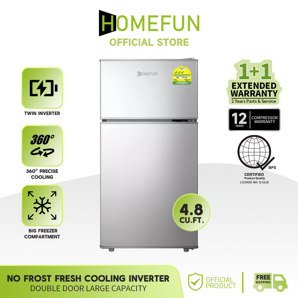 HOMEFUN Refrigerator Inverter With Freezer 4.28cu.ft. For Room Frost ...