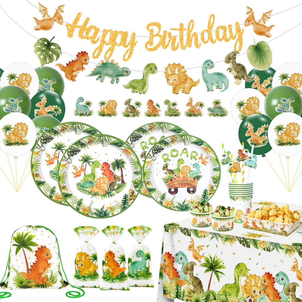 1*1.5M Dinosaur Theme Happy Birthday Banner Polyester Backdrop ...