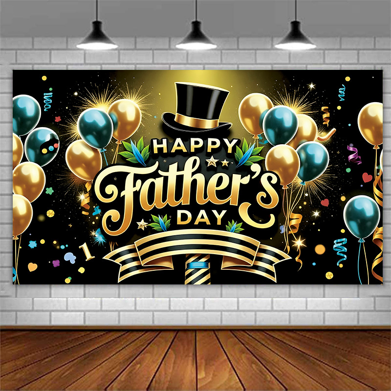 Black Gold Happy Father's Day Photography Backdrop Best Dad Ever Party ...