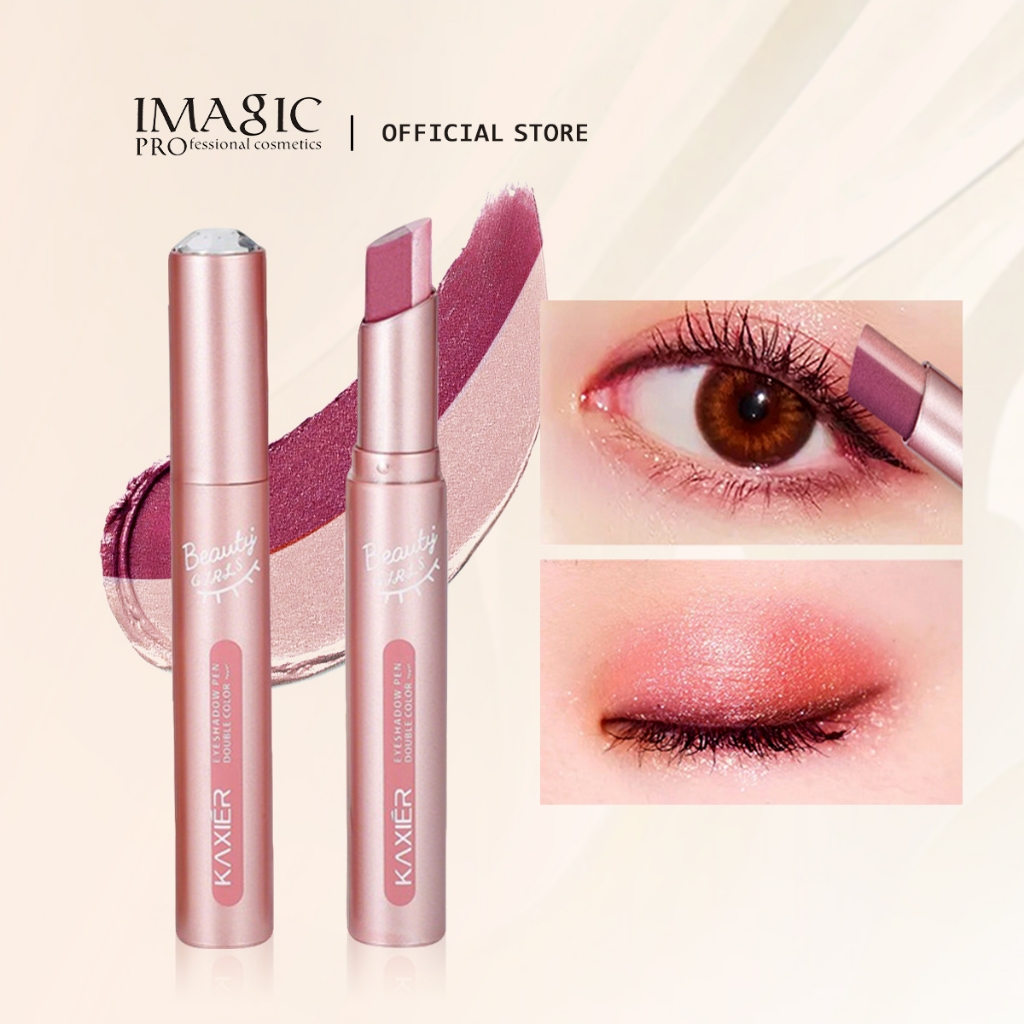 IMAGIC Gradient Eye Shadow Pen Two Colors Waterproof Pearlescent Fine Flash Eyeshadow Stick Eye ...