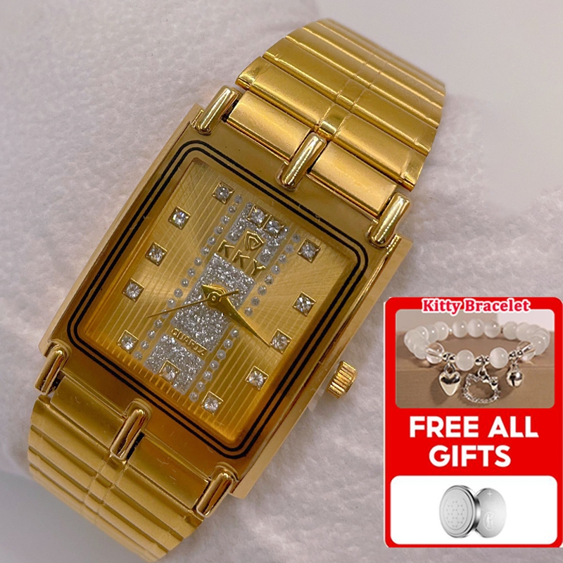 KKY Quartz Watch Square Dial Steel Band Luminous Waterproof Watch ...