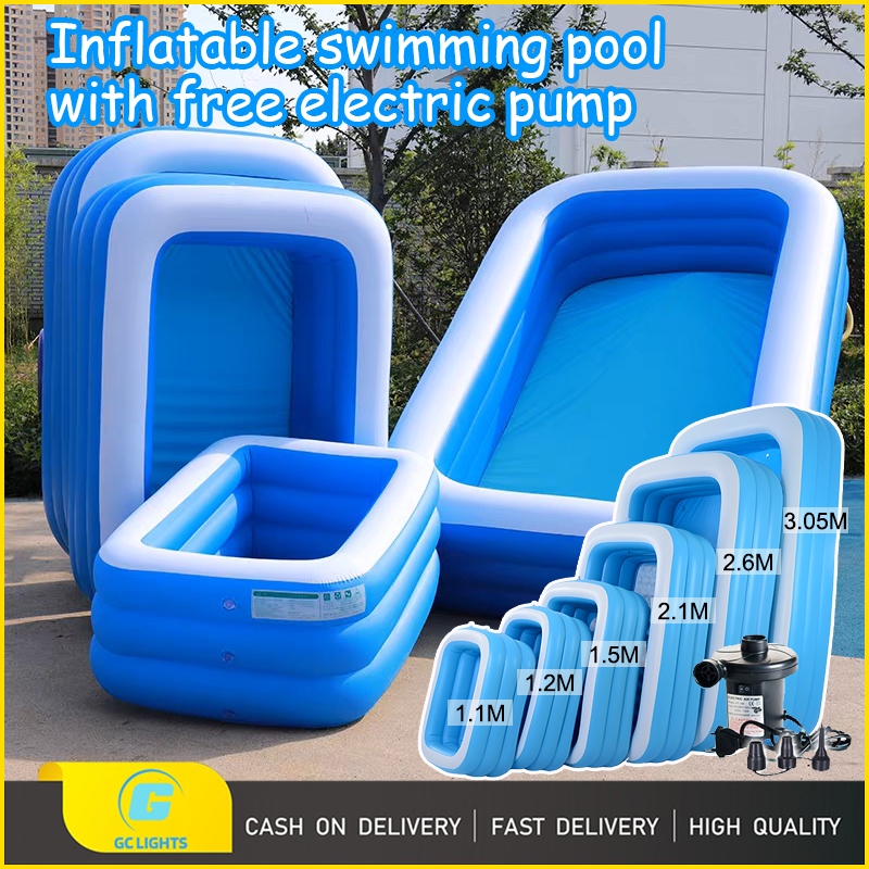 GC Inflatable Swimming Pool Portable Inflatable Family Pool with Air ...