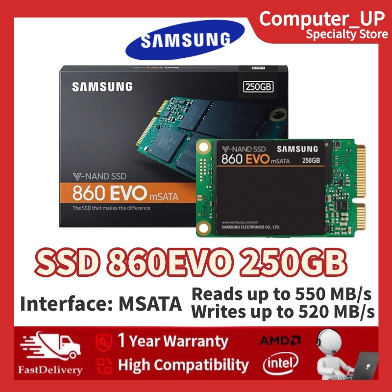 OEM Samsung SSD 860EVO 256GB msata M.2 2280 Solid State Drive / High ...