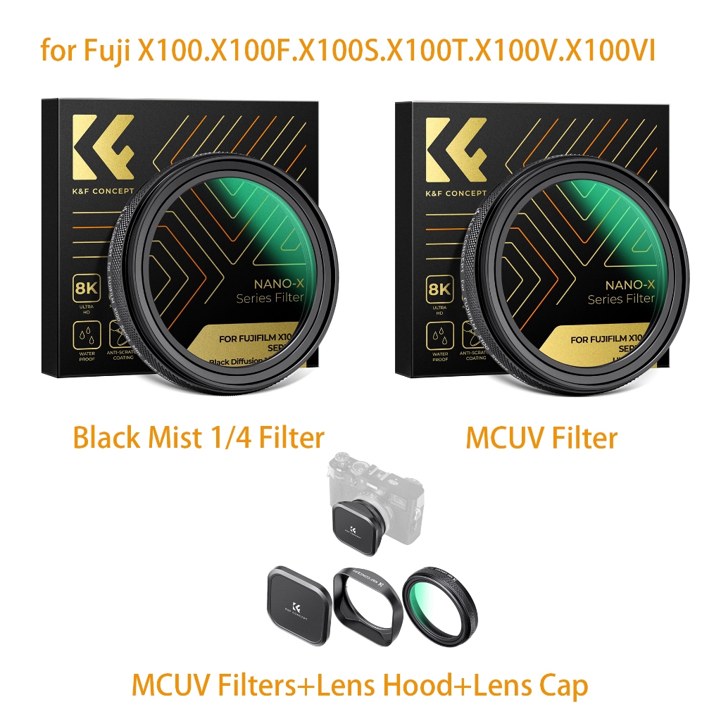 K&F Concept Fuji Lens MCUV/Black Mist 1/4 Filter/Lens Hood+Lens Cap for ...