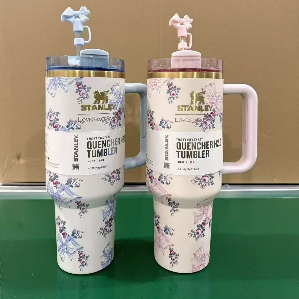 40oz Stanl-eyTumbler Love Shack Fancy X Joinot Ever Blooming Rosettes ...