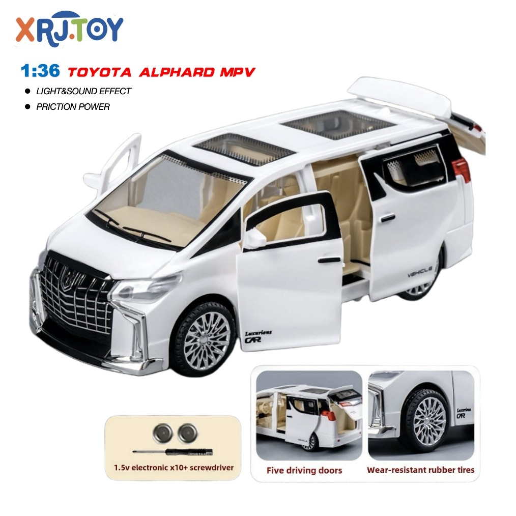 XRJTOY⭐ 1:36 TOYOTA ALPHARD Car MPV ELFA Business Car Model Alloy ...