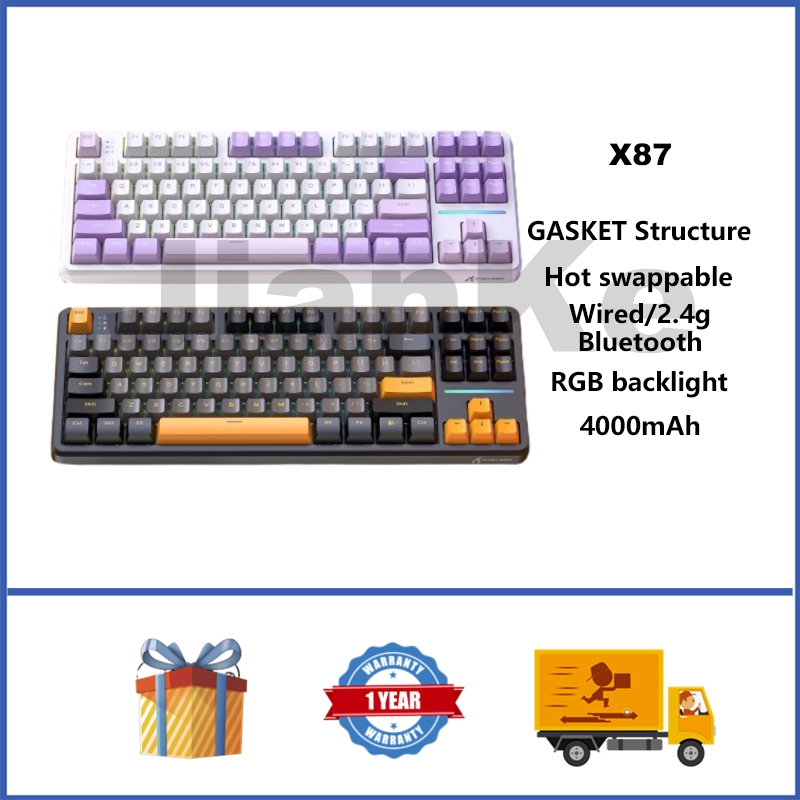 Attack Shark X87 Wireless Mechanical Keyboard 75% Hot swappable RGB ...