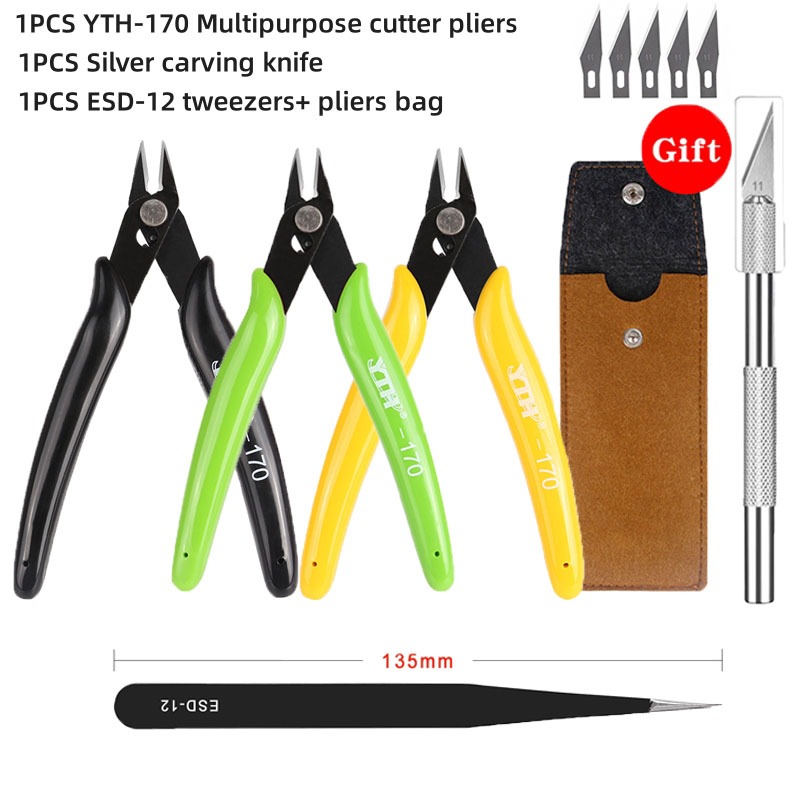 YTH-170 Wire Cutters Zip Tie Cutters Micro Flush Cutter 1PCS 5 Inch/12 ...