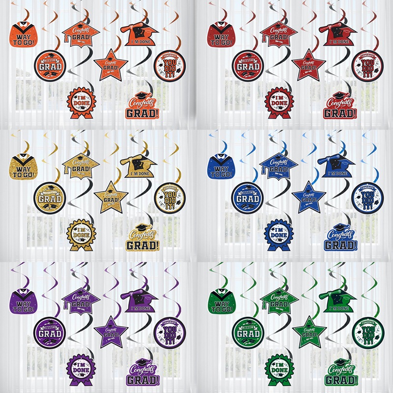 Colourful Graduation Spiral Pendant Congrats Grad Hanging Swirls Class ...