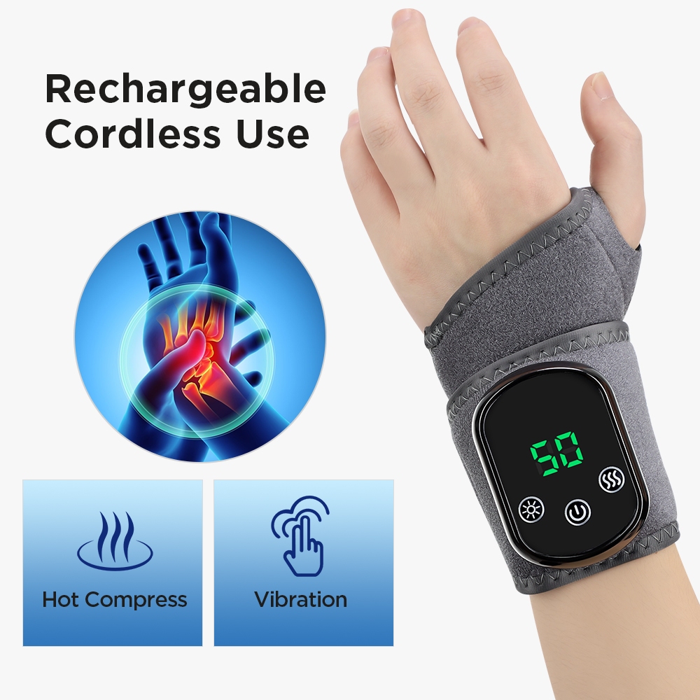 Rechargeable Wrist Thumb Brace with Heat and Massage for Arthritis and ...