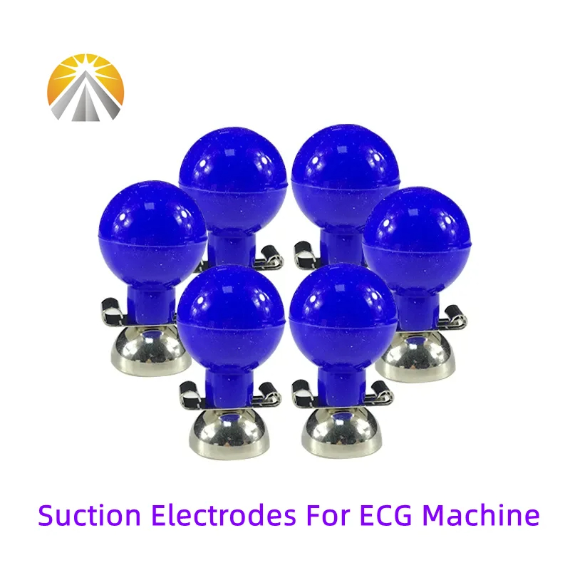 6 Pieces Each Set Reusable EKG ECG Electrodes Chest Suction ECG Bulb ...