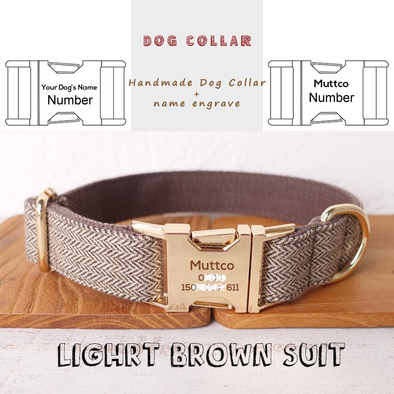 Free Customized dog collar pet collar medium and large dog personalise ...