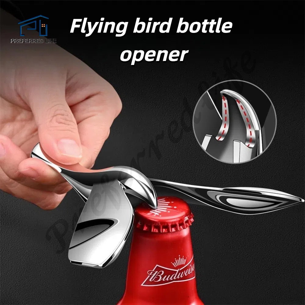 360° rotating balancing tumbler bird flying bird bottle opener zinc ...
